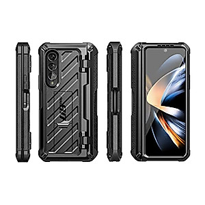 SUPCASE Unicorn Beetle Pro Case for Samsung Galaxy Z Fold 4 5G (2022), Full-Body Dual Layer Rugged Case with Built-in Screen Protector & Kickstand & S Pen Slot (Black)