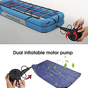 sanipoe Battery Powered Air Mattress Pump, Electric Quick-Fill Blower Portable Inflator Deflator for Inflatables Raft Bed Boat Pool Toy, Black