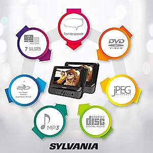 Sylvania SDVD7750 Dual 7-Inch Portable LCD DVD Player - Black
