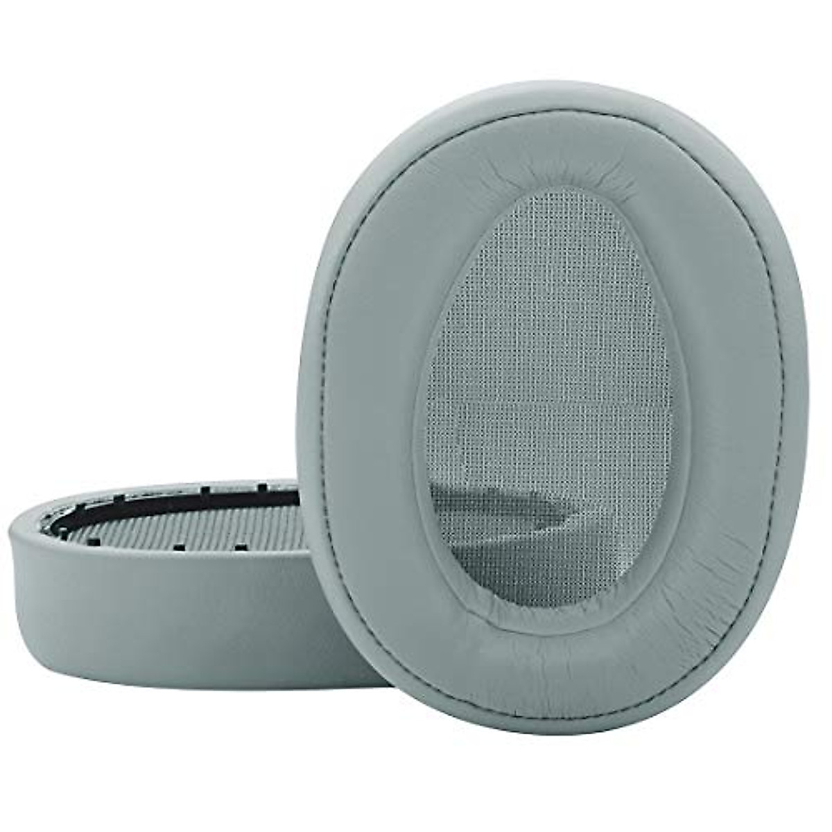 Geekria QuickFit Protein Leather Ear Pads Replacement for Sony MDR-100A MDR-100AAP MDR-H600A Headphones Earpads, Headset Ear Cushion Repair Parts (Grayish Green)