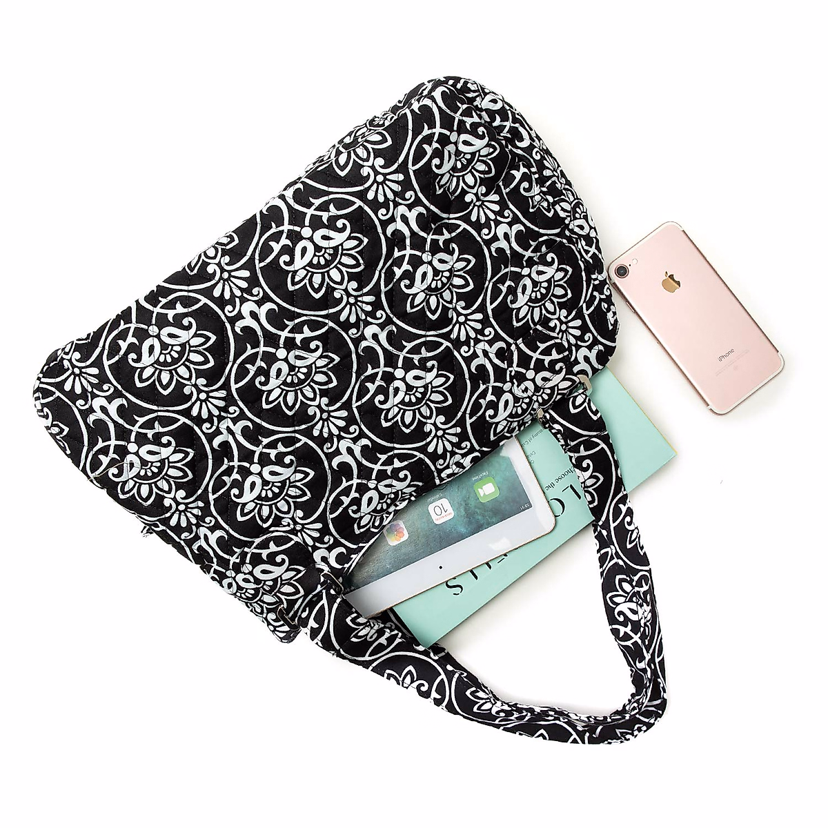 MAGOU Handle Bags Shoulder Bag - Quilted Cotton Tote Bag, Soft Lightweight Purse Handbag