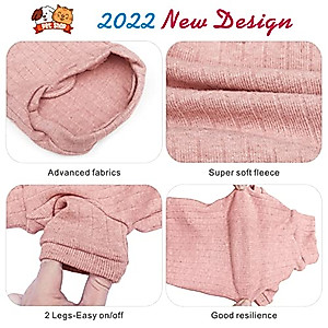 Idepet Sphynx Hairless Cats Sweater Shirt Kitten Soft Puppy Clothes Pullover Cute Cat Pajamas Jumpsuit Skin-Friendly Cotton Apparel Pet Winter Turtleneck for Cats and Small Dogs(Small, Pink)
