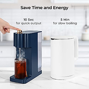 Narcissus Electric Kettles, A11 Instant Hot Water Dispenser for Quick Heating & Outputting, Adjustable 7 Temperatures & 3 Water Outputs, 40 Ounce 1.13L Water Tank Capacity, Blue