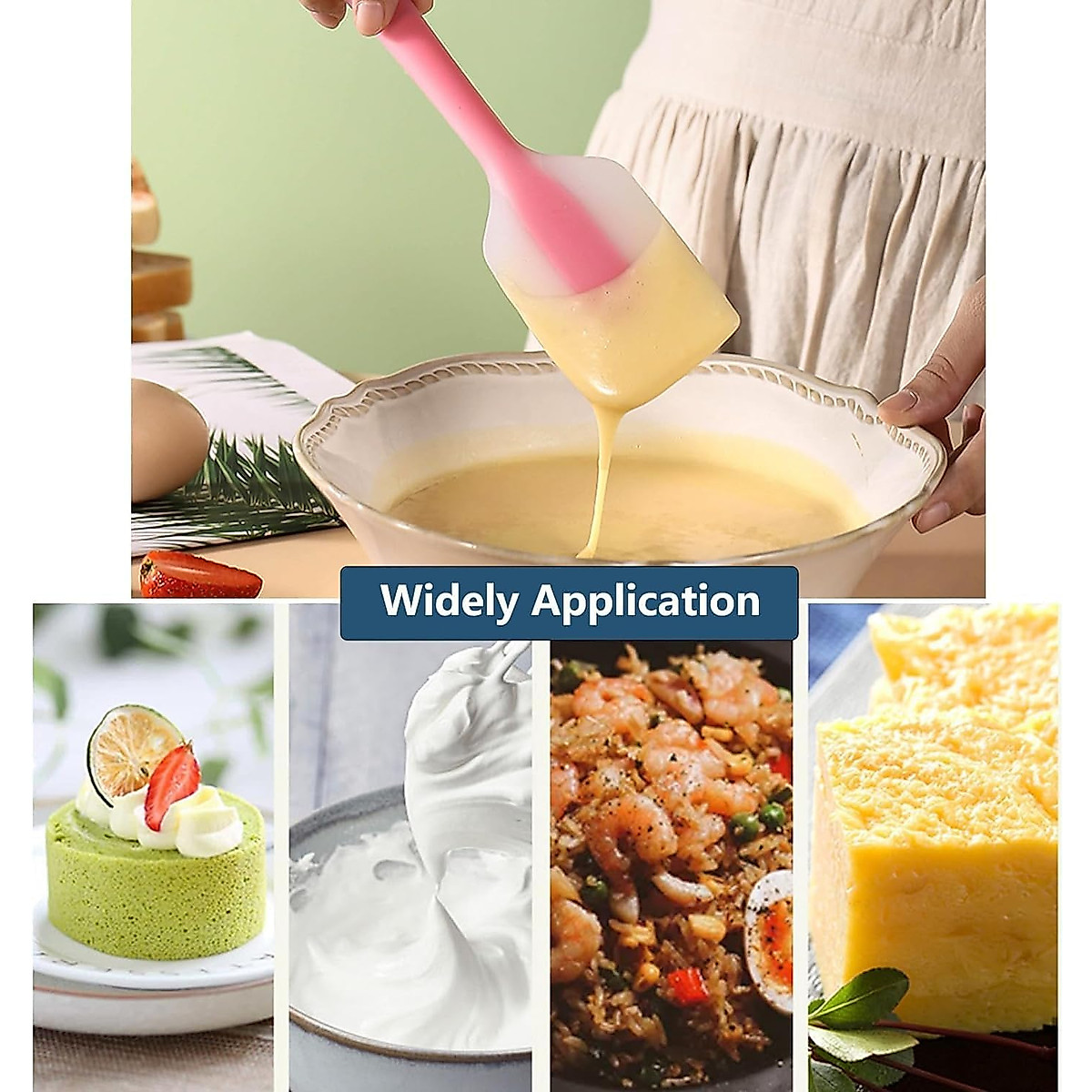 Silicone Spatulas Heat Resistant Flexible Spatula 450F with Stainless Steel Core - FDA Grade Premium Kitchen Utensils with Good Grip 27 cm Random Color (Pack of 2)