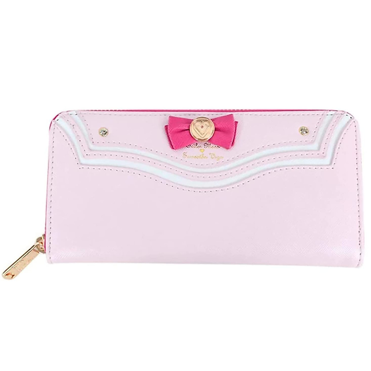 YaJaMa Sailor Moon Kawaii Women Wallet PU Leather Long Credit Card Case Holder Cellphone Pouch Girls Zipper Coins Purse (Pink)