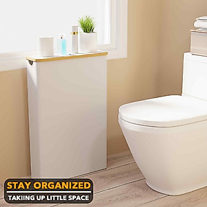 SpaceAid Extra Large Toilet Paper Storage with Lid, Hold up to 24 Regular Rolls or 18 Mega Rolls, Slim Toilet Paper Basket Holder Bin Container, Bathroom Accessories Organizer, White