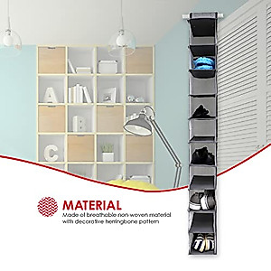 Home Basics SB39012 Hanging Closet Shoe Organizer, 10 Shelf, Grey