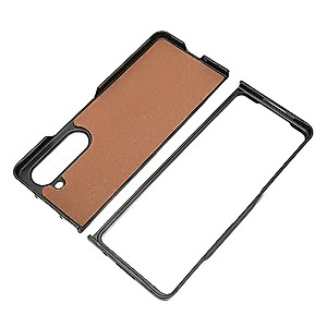 Shockproof Wear Resistant Phone Case for Samsung Galaxy Z fold 5 Case, PU Leather Flip Phone Cover for Samsung Fold 5 (Two Color Lychee Pattern White)