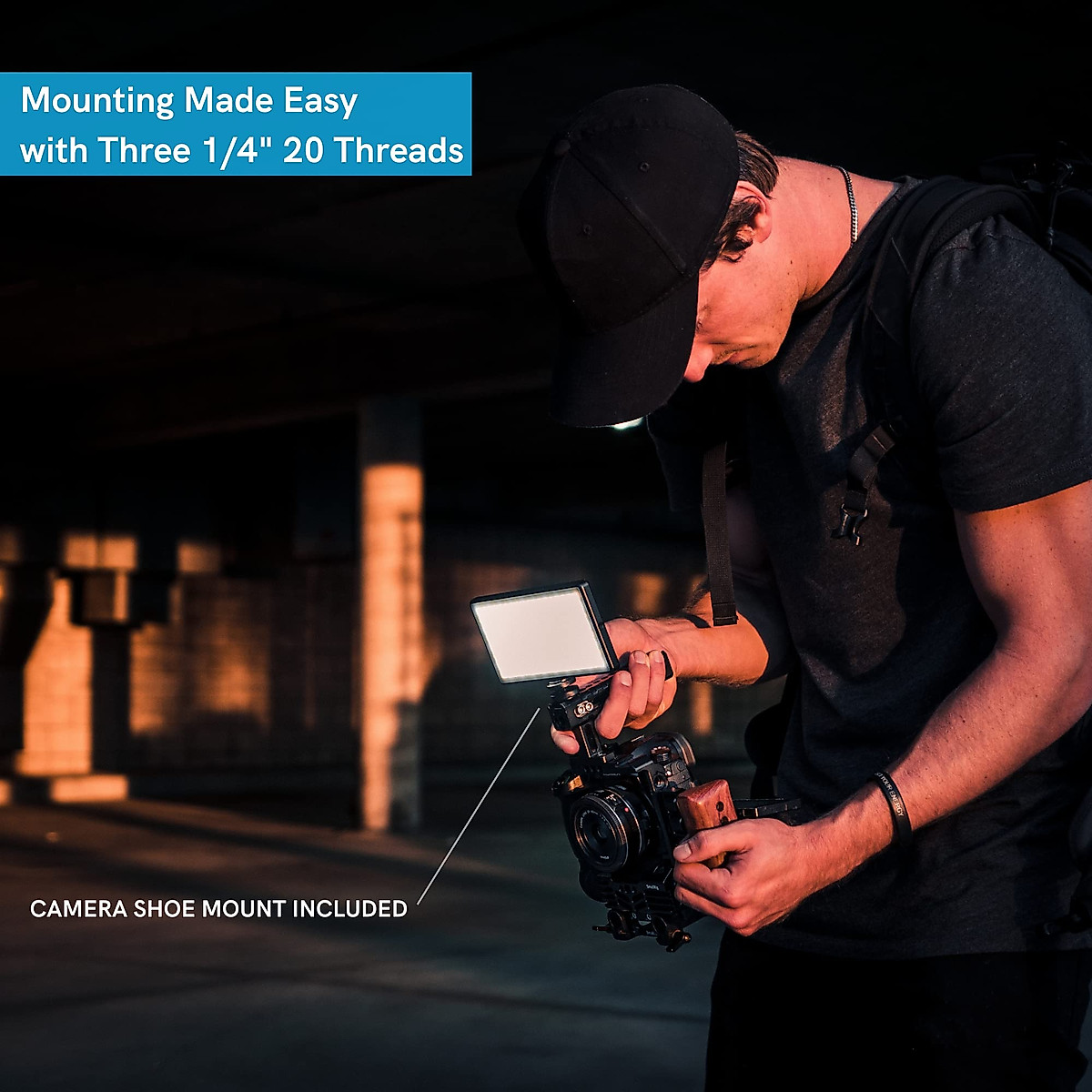 Lume Cube Panel Pro 2.0 RGB Camera Light | for Photography & Videography, fits Sony, Nikon, Canon, Panasonic, Fuji, and More | Bluetooth App, Adjustable Color, Camera Mount & Diffuser Included