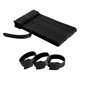 120PCS Reusable Fastening Cable Ties - BSELEYY 6 in Cable Management Ties Cable Straps With Hook and Loop Multipurpose Adjustable Cord Ties Cord Organizer for Home Office (Black)