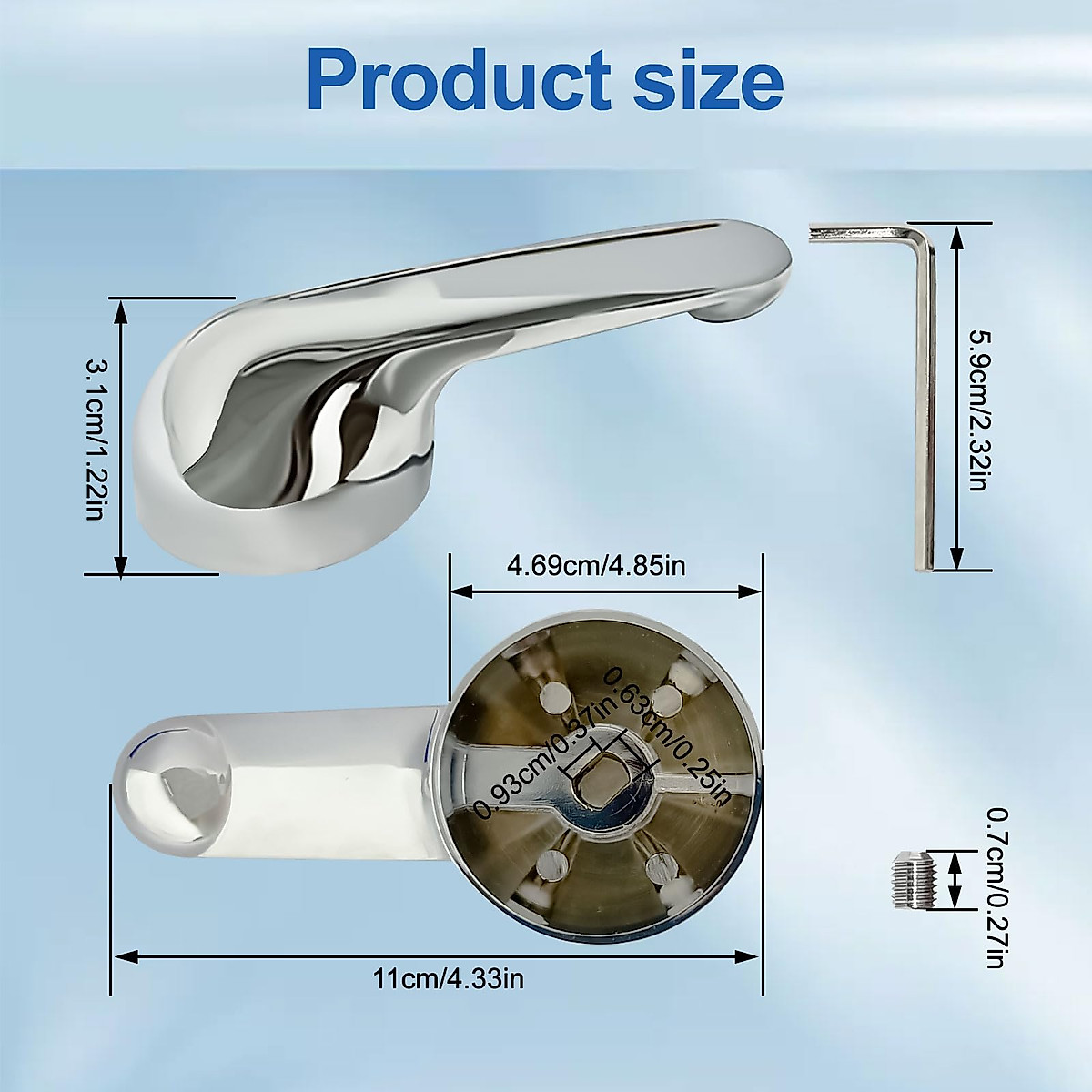 Single Metal Lever Handle Replacement for Delta H79 Faucet Handle Compatible with Delta Tub & Shower Handle for Delta 1300/1400 Series Tub Faucet, Shower with Screw & Wrench