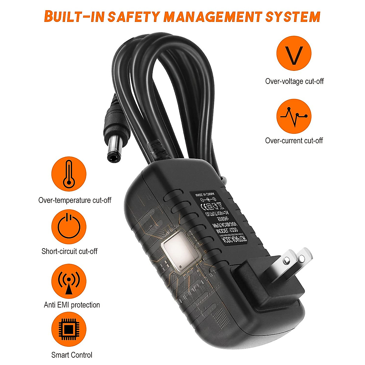 12 Volt 2A Power Adapter Supply12Volt 2000mA Universal AC Adapter AC 100-240V to DC 12V Power Supply Transformer Charger 2.5mm X 5.5mm Wall Plug for DC12V CCTV Camera LED Strip Light