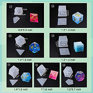 LET'S RESIN Dice Molds for Resin,Resin Dice Mold Set with Letter Number,Polyhedral Silicone Dice Molds for Resin Casting,3D Silicone Mold Kit for DIY Personalized Dices Making,Table Board Game
