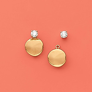 Ross-Simons 14kt Yellow Gold Concave Petite Disc Drop Earring Jackets