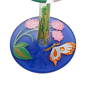 Enesco Designs by Lolita Bejeweled Butterfly Artisan Hand-Painted Wine Glass, 1 Count (Pack of 1), Multicolor