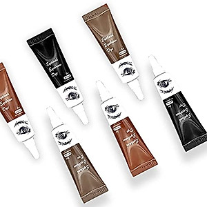 2 in 1 Black Color Set for Lashes and iBrows, Natural Bushy Eyebrow Makeup Kit, Lasting for 6 Weeks DIY Hair Dying for Salon Home Use 5ml (Black)