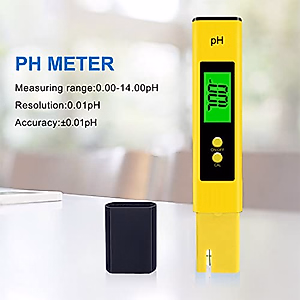 auons PH Meter Digital PH Tester for Water Hydroponics 0.01 High Accuracy Water Quality Tester Pen 0-14 PH Measurement Range for Household Drinking, Pool, Aquarium, Spa