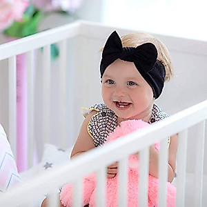 BABYGIZ Baby Girl Headbands-Infant,Toddler Cotton Handmade Hairbands with Bows Child Hair Accessories (Black, White, Gray)