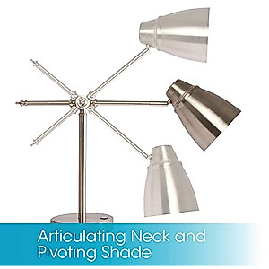 OttLite Harmonize LED Desk Lamp - 2.1A USB Charging Port, 3 Brightness Settings, Brushed Nickel