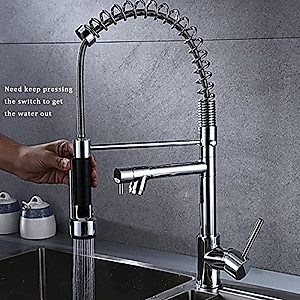 Gnimauhz Spray Gun Replacement Spring Kitchen Mixer Tap Faucet Pull Out Down Sprayer head Shower Head,Polished Chrome Finish,only for G 1/2 Male Connection