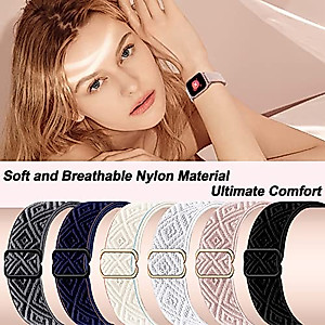 6 Pack Stretchy Solo Loop Bands Compatible with Apple Watch Band 38mm 40mm 41mm 42mm 44mm 45mm for Women Men, Adjustable Nylon Braided Elastic Sport Straps for iWatch Series 8 7 6 5 4 3 2 1 SE (38MM/40MM/41MM, 1PCS-H)