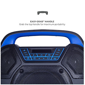 Ion Explorer Express Outdoor Party Speaker with Rechargeable Battery, Bluetooth and Radio for Birthday, Pool Party, BBQ – Premium Wide Sound, Three Speakers, USB Charging & App (Renewed)