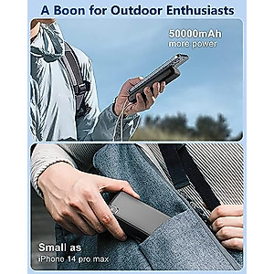 Portable-Charger-Power-Bank - 50000mAh Powerbank PD 30W and QC 4.0 Fast Charging External Battery Pack with USB-C LED 4 Outputs & 2 Inputs Portable Charging for iPhone 15 14 13 pro, Samsung