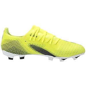 adidas Men's X GHOSTED.3 Soccer Shoe, Solar Yellow/Black/Team Royal Blue(Firm Ground), 8.5