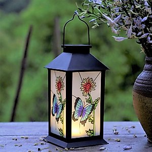 Solar Lanterns Outdoor Hanging Solar Lights Decorative for Garden Patio Porch and Tabletop Decorations. (Butterfly)