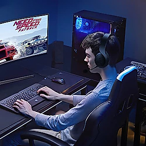 OCG Gaming Headset Dual Wireless Lossless 2.4G Bluetooth Gaming Headphones with Detachable Microphone 50mm Speakers - for PC, PS4, PS5,Smartphone,MacBook,Notebook,Tablet Black