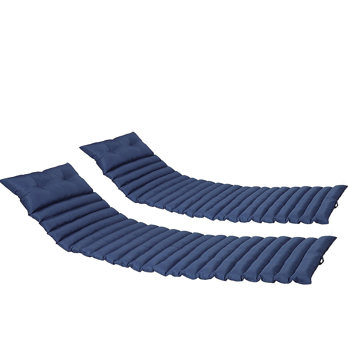 PERFECT GARDEN Chaise Lounge Cushion Outdoor Waterproof Patio Foldable Furniture Lounge Chair Cushions for Garden Patio Pool 76 * 23inch (Navy Blue, 2-Pcs Set)
