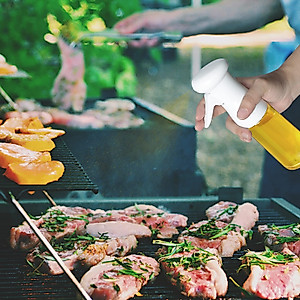 Chling Oil Sprayer for Cooking, 200ml Glass Olive Oil Sprayer Mister Bottle Kitchen Gadgets Accessories for Air Fryer Salad BBQ Baking Roasting White