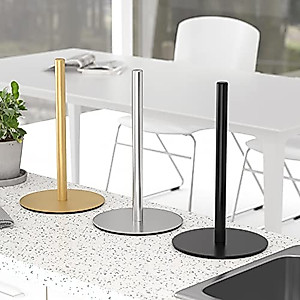 Silver Paper Towel Holder Free-Standing Kitchen Roll Holder, Premium Stainless Steel Kitchen Paper Holder for Kitchen Rolls Organizer, Classic Fashion Kitchen Roll Dispenser