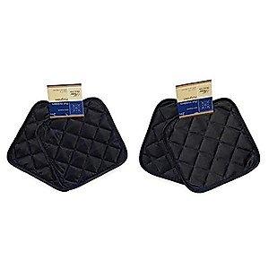 Greenbriar Pack of Four (4) Black Home Store Pot Holders (2 Sets of 2) P