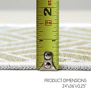 SUSSEXHOME Stone Collection 2 x 3 Foot Heavy Duty Low Pile Rug Runner - Ultra-Thin Non Slip Area Rug - Washable Cotton Indoor Rug for Front Door Foyer Rug for Entryway