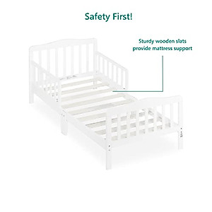 Dream On Me Classic Design Toddler Bed in White, Greenguard Gold Certified