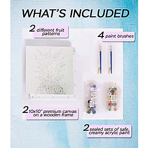 CRAFTBARN - 2 Framed DIY Paint by Numbers for Adults Beginner, Paint by Numbers for Adults Framed, 10x10