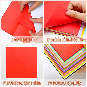 IOOLEEM Origami Paper, 200 Sheets, 20 Colors, 6 Inch Square, Double Sided Colored paper.