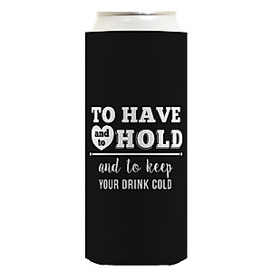 Have Hold Keep Drink Cold Names & Date 48-Pack Personalized Ultra Slim Seltzer Can Coolies Black