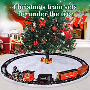 BainGesk Train Set, Electric Train Toy for Boys & Girls, Model Christmas Train Set for Under The Tree, Railway Kit with Sounds, Light, for 3, 4, 5, 6, 7, 8+ Year Old Kids