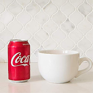 Serami 22oz White Ceramic Large Soup or Cappuccino Bowl Mugs with Thick Walls, Set of 4