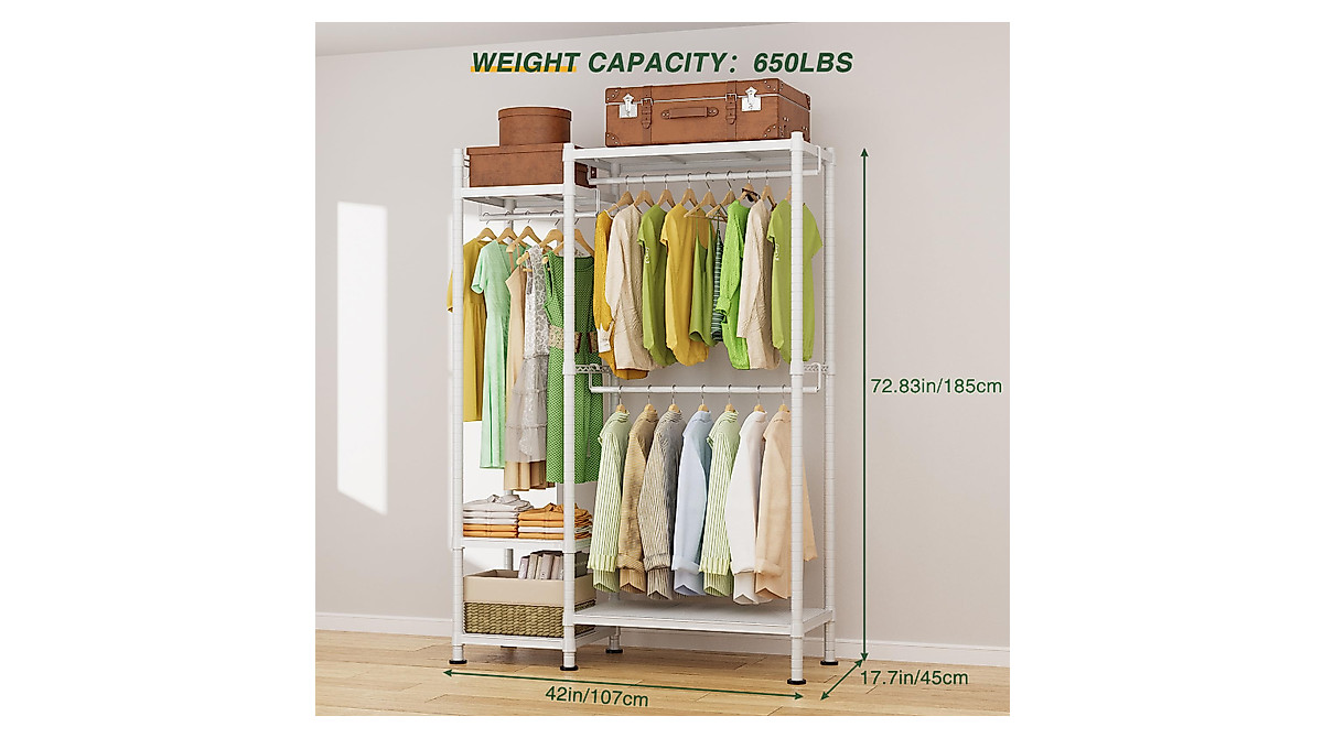 Heavy Duty Garment Rack - Adjustable & Sturdy Clothes Organizer