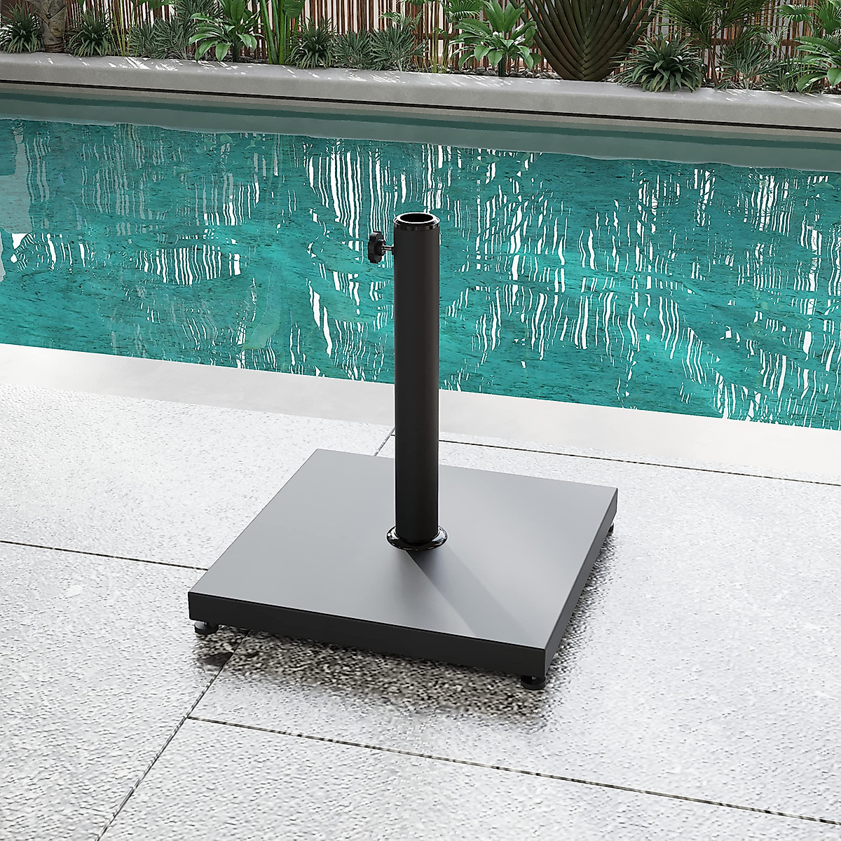 Sundale Outdoor Umbrella Stand 42lbs Heavy Duty Resin Square Umbrella Base,Black