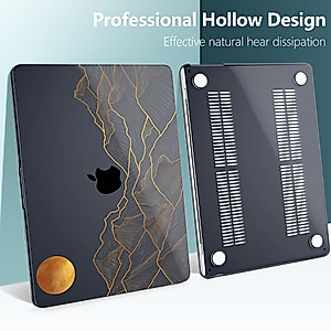 DONGKE Compatible with M3 MacBook Air 15 inch Case 2024 2023 A3114 A2941 M2 Retina Display Touch ID, Plastic Hard Case & Keyboard Skin & Screen Protector for MacBook Air 15.3" - Abstract Mountain