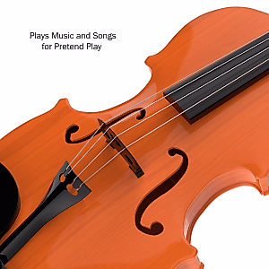 Hey! Play! Kid’s Toy Violin with 4 Adjustable Strings and Bow - Musical Sounds- Realistic-Looking Instrument for Learning Classical Music