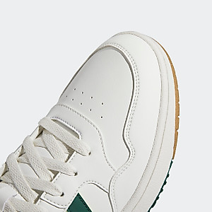 adidas Men's Hoops 3.0 Mid Basketball Shoes Sneaker, Core White/Collegiate Green/Gum, 12