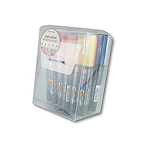 Posca Paint Marker Pen 21 Colors set Extra Fine Point (PC-1M),w/ japanese stationery original pan case (PC-1M21C)