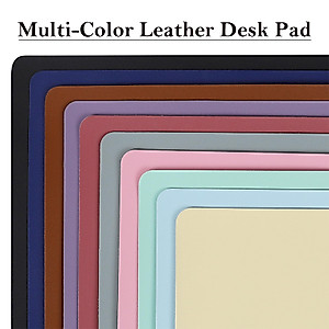 TOWWI PU Leather Desk Pad with Suede Base, Multi-Color Non-Slip Mouse Pad, 36” x 17” Waterproof Desk Writing Mat, Large Desk Blotter Protector(Black)