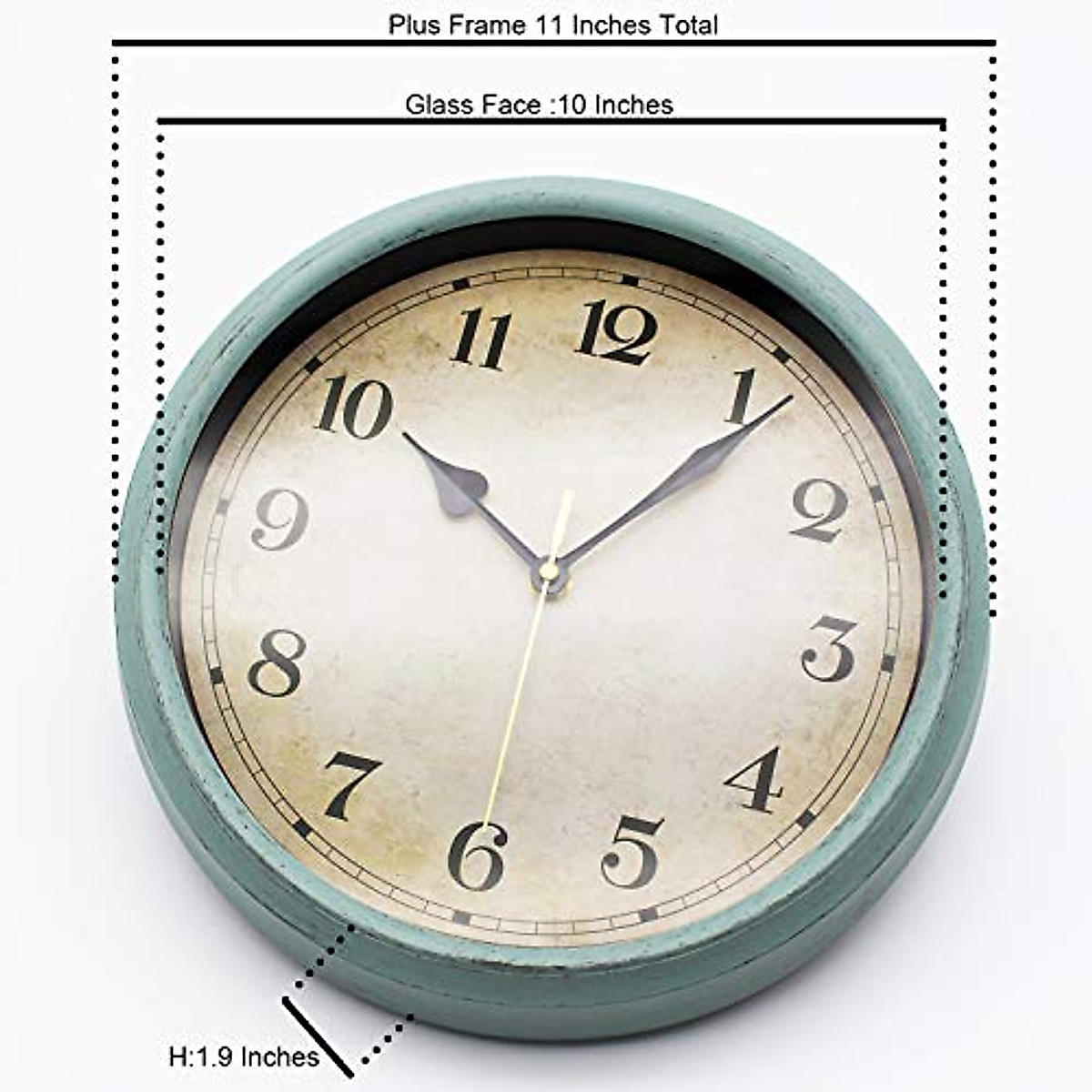 Filly Wink Wall Clock,11 inch Retro Wall Clocks Battery Operated,Silent Non Ticking Classic Quartz Clocks,Decorative Home Living Room Bedroom Office School(Teal)