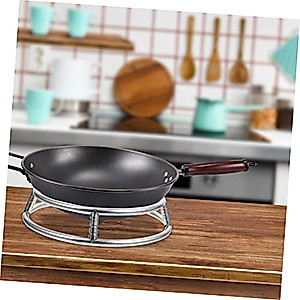 Uonlytech Pot Rack Steel Wire Sauté Pans Stainless Steel Wok Gas Cooker Wok Stand Insulated Pot Mats Cookware Ring Cooktop Grates Stainless Steel Pot Stand Heat-proof Wok Stand Gas Stoves
